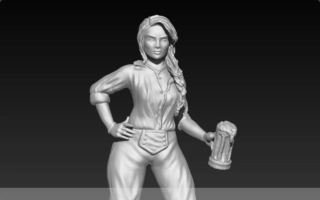 Female Barkeep Miniature - U0092356582 | Nexprint: Free 3D Model Downloads